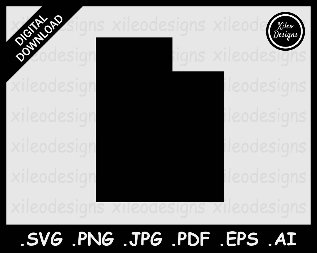 Utah Map SVG, UT USA State Boundary Border, Utahn Utahan United States ...