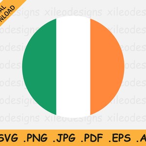 Republic of Ireland Round Flag SVG, Irish Circle Banner, National ...