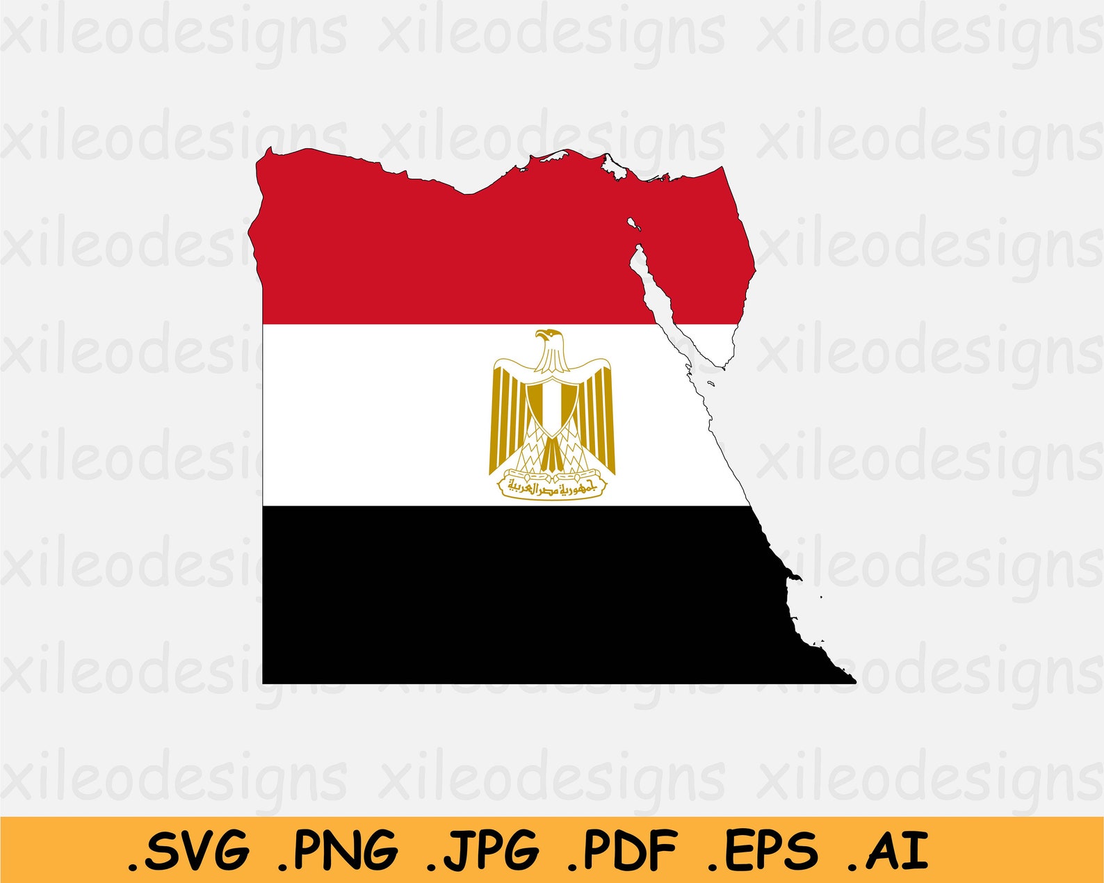 Egypt Flag Map SVG, Egyptian Digital SVG Map Flag, Country Nation ...