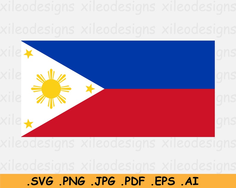 Philippines Flag SVG Filipino National Nation Country Banner - Etsy