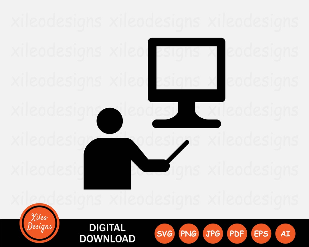 Screen Presentation Icon SVG - Teaching Seminar Conference Presenter ...