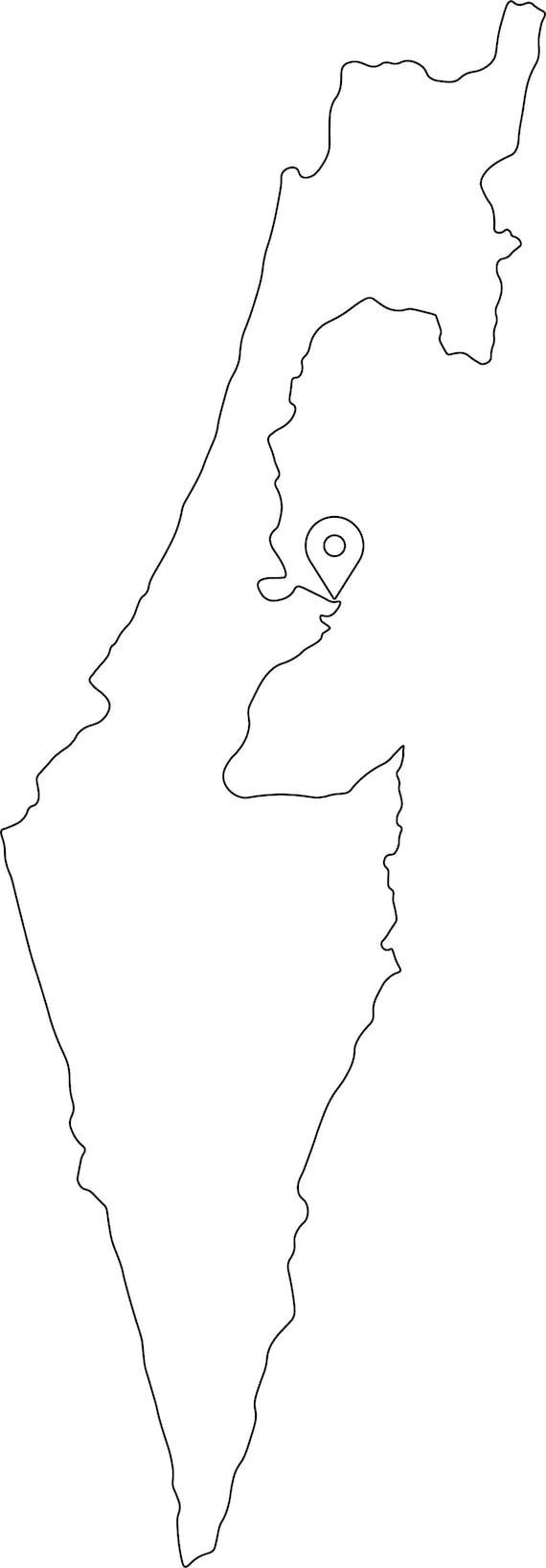 Jerusalem Israel Map Outline