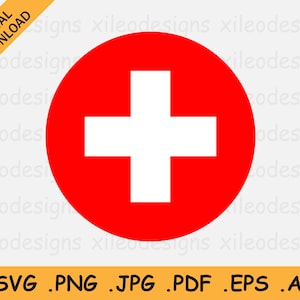 Switzerland Round Flag SVG - Swiss Circular Banner, National Circle ...