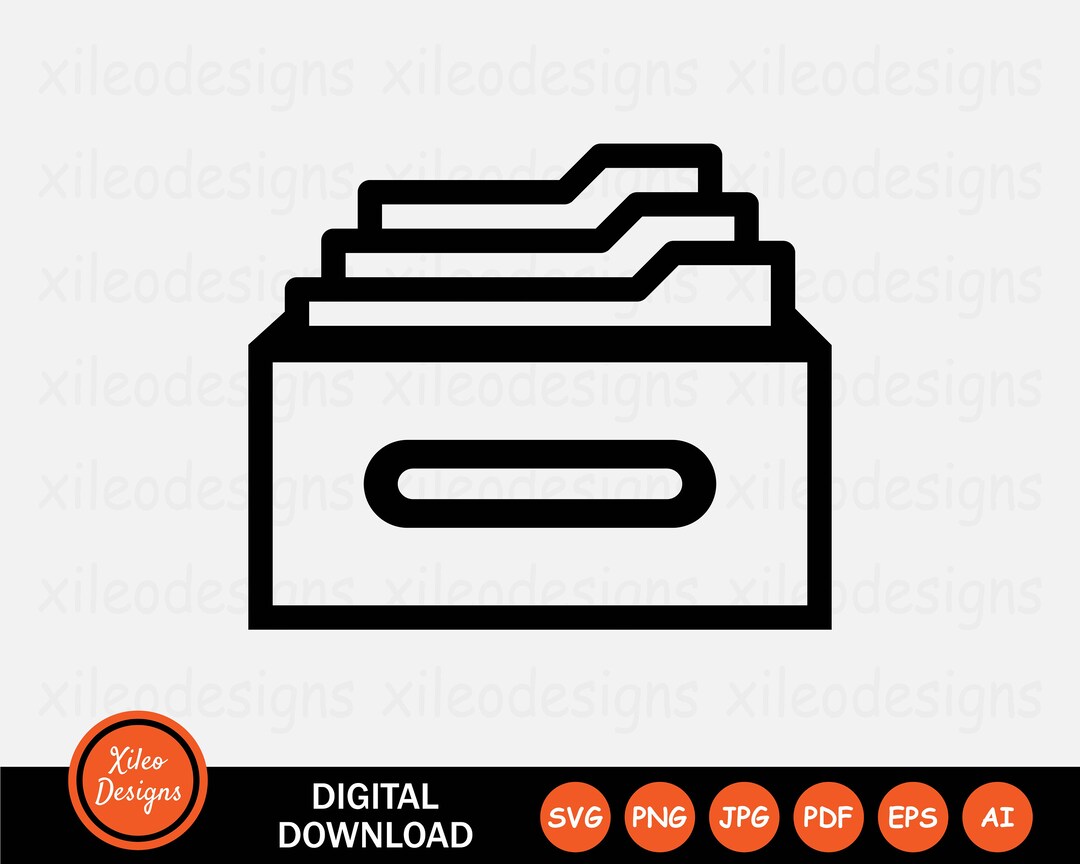 Document Folder Icon SVG - Archive Storage File Drawer Paper Cabinet ...