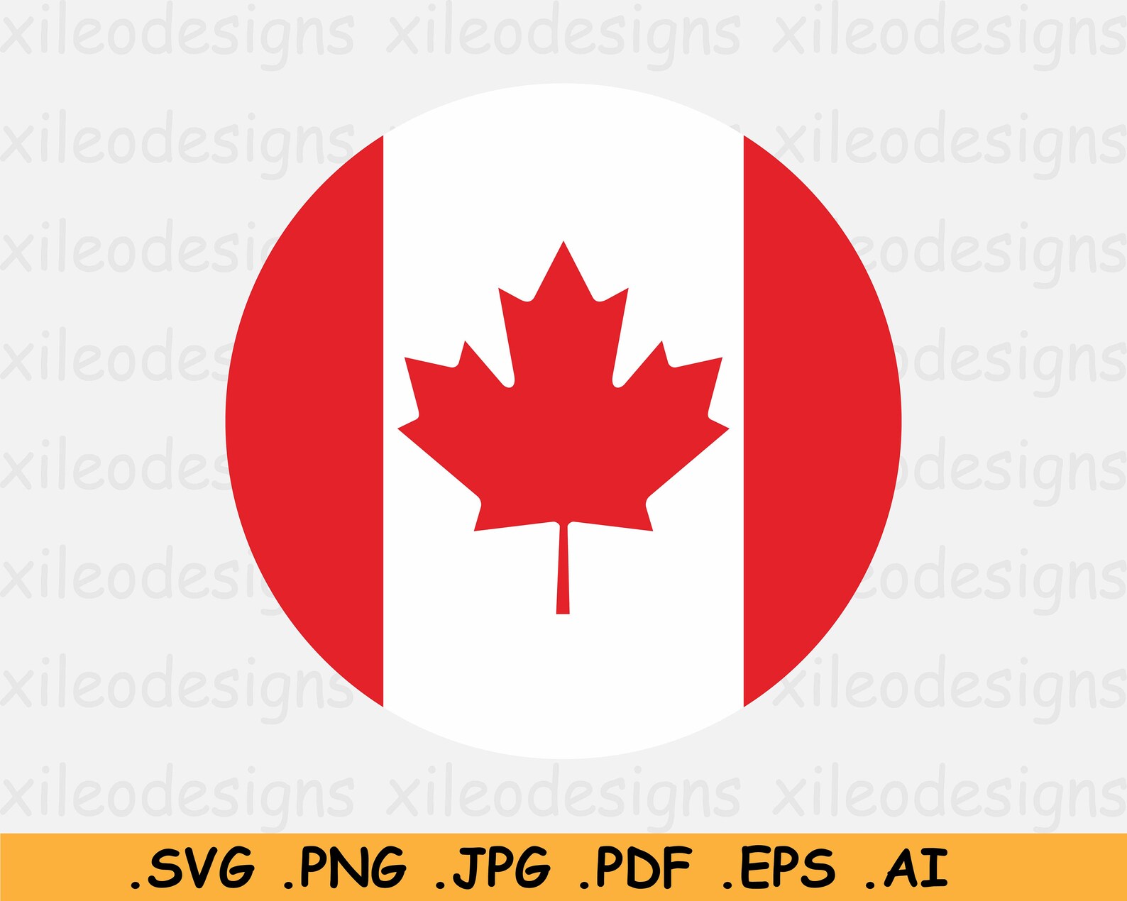 Canada Round Flag SVG Canadian Circle Banner National | Etsy