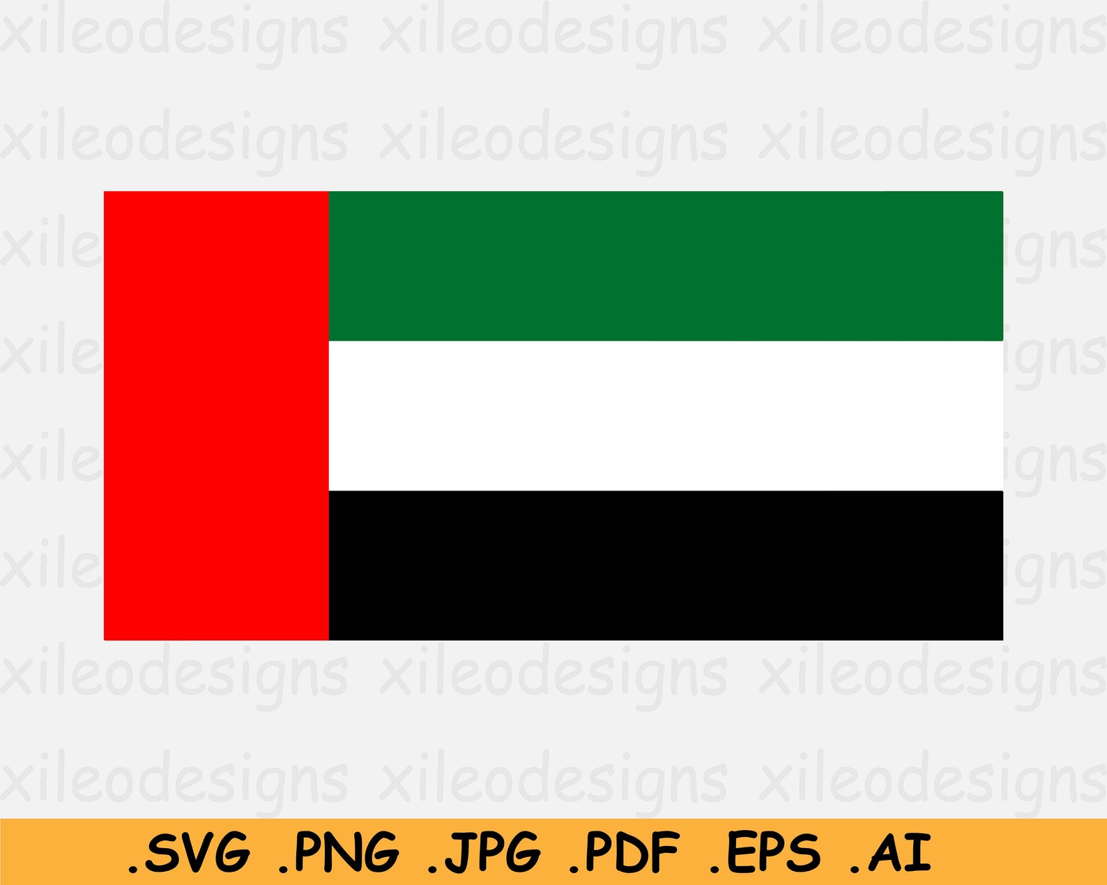 United Arab Emirates National Flag SVG UAE Nation Country - Etsy