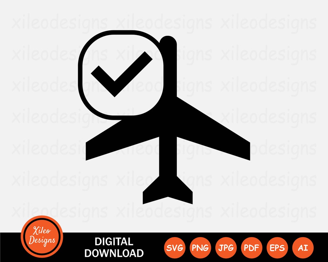 Verified Flight Icon SVG Approved Airline Plane Check Graphic Vector ...