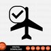 Verified Flight Icon SVG Approved Airline Plane Check Graphic Vector ...