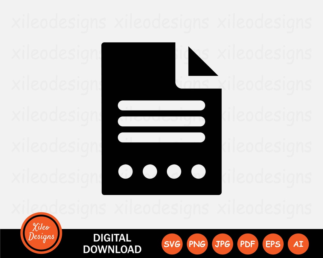 File Document Icon SVG - Page Paper Note Business Contract Note Text ...