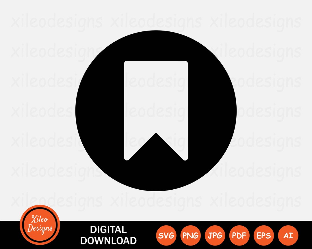 Bookmark Round Icon SVG Book Mark Circle Button Banner Sign Symbol ...