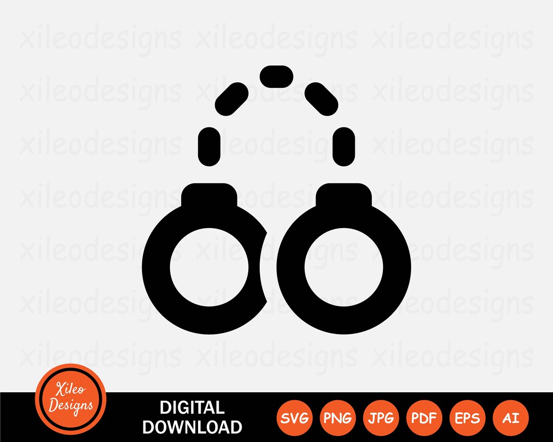 Handcuffs Chain Icon SVG Crime Criminal Police Law Justice Prosioner ...