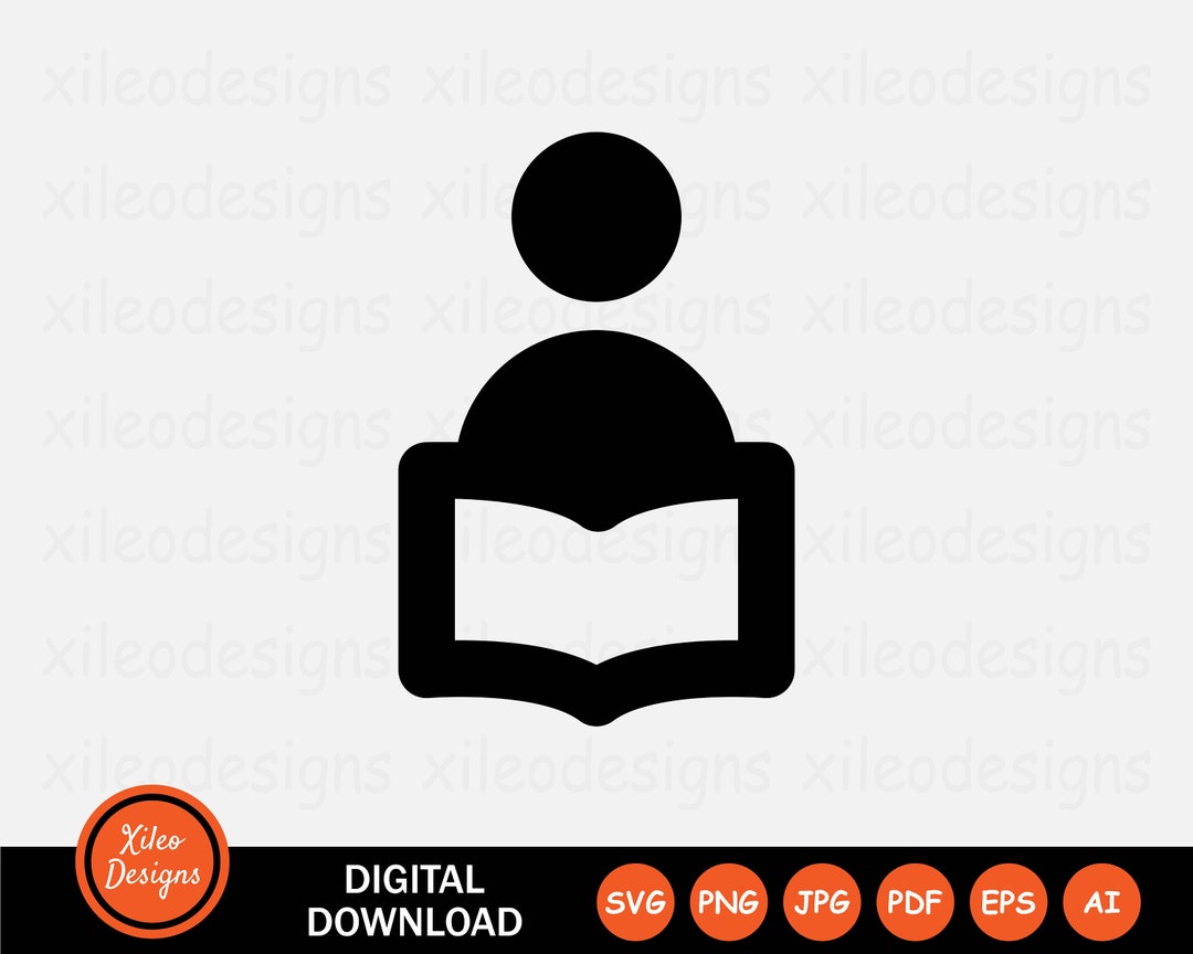 Reading Icon SVG - Student Read Book Study Education Library Learning ...