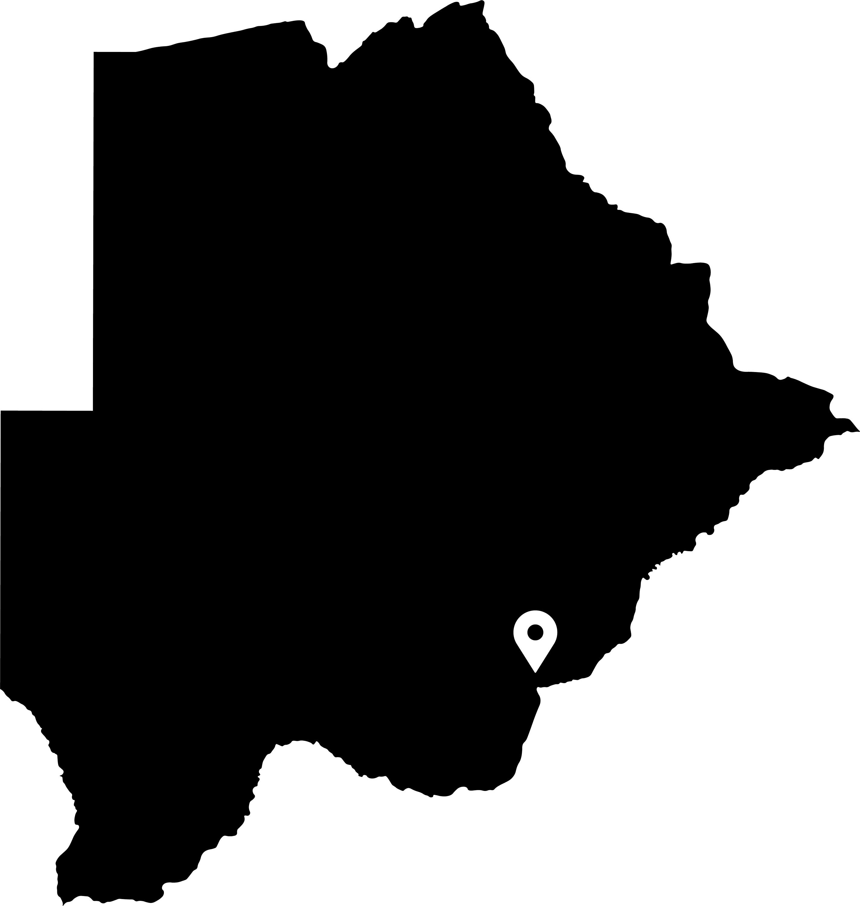 Gaborone Botswana Map Capital City Country Location Pin Black White ...