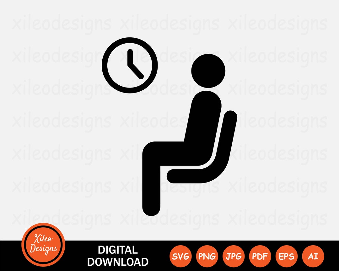 Waiting Icon SVG - Wait Room Lounge Area Airport Hospital Office Seat ...