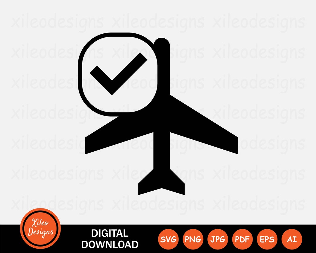 Verified Flight Icon SVG Plane Checkmark Airplane Boarding Landing ...