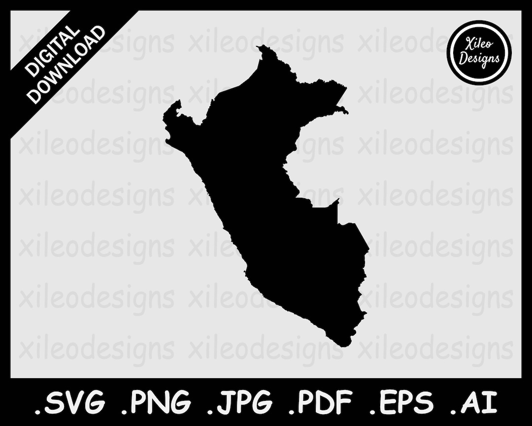 Peru Map SVG, Peruvian Country National Border Boundary Map, Black ...