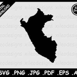 Peru Map SVG, Peruvian Country National Border Boundary Map, Black ...