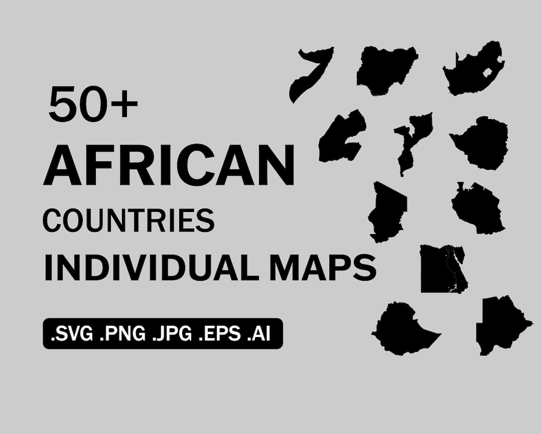 African Countries Map Black And White