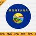 Montana Round Flag SVG, MT USA Circular Circle American Us State Banner ...