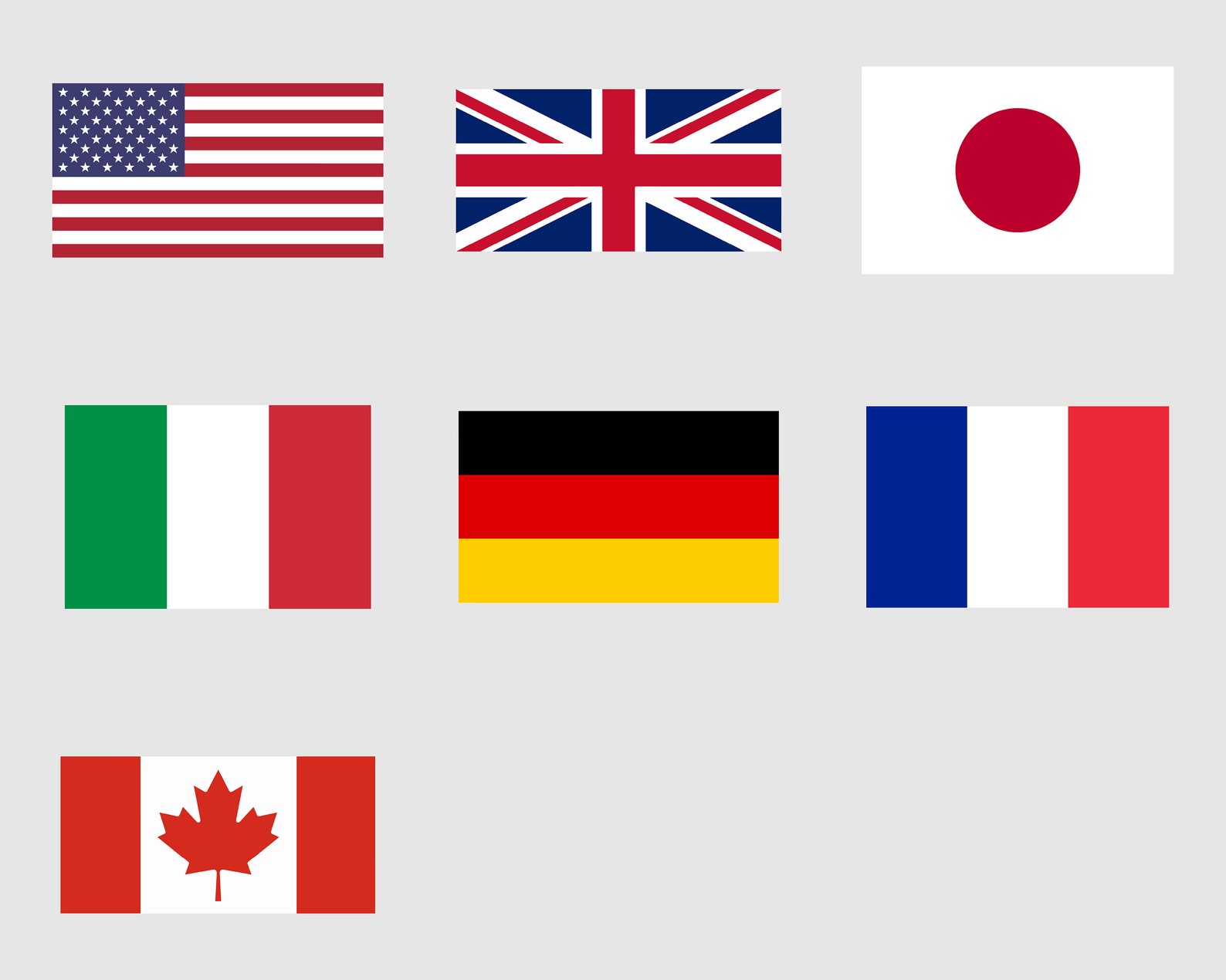 G7 Countries Flags SVG Bundle Set Group of Seven Member - Etsy