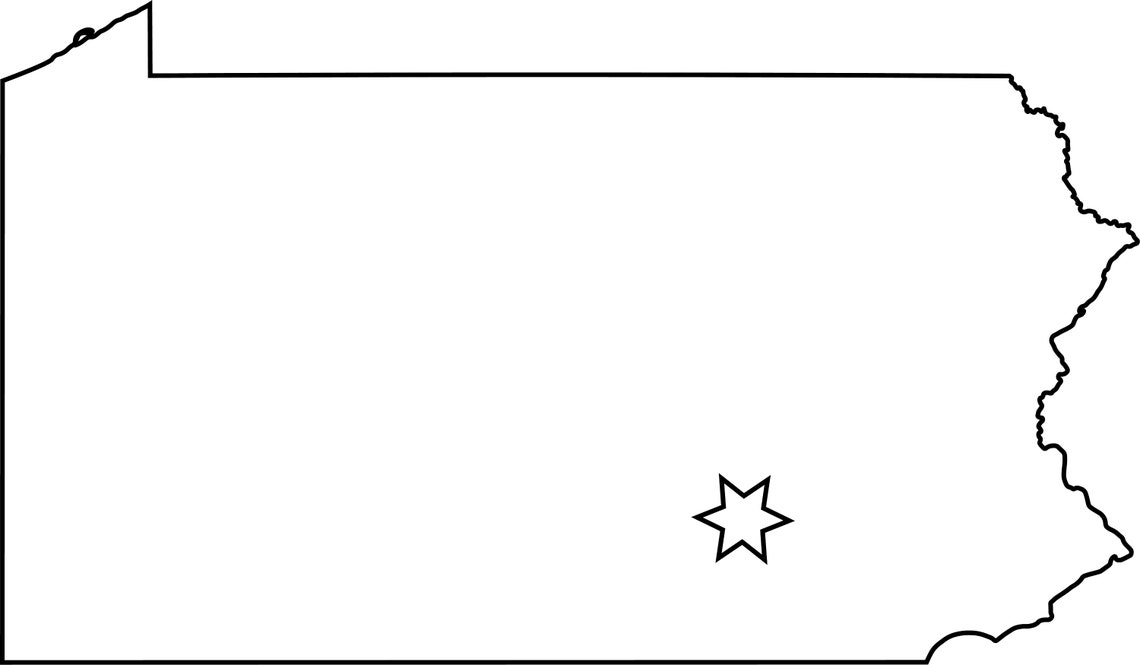 Harrisburg Pennsylvania PA Capital City Location on a State - Etsy