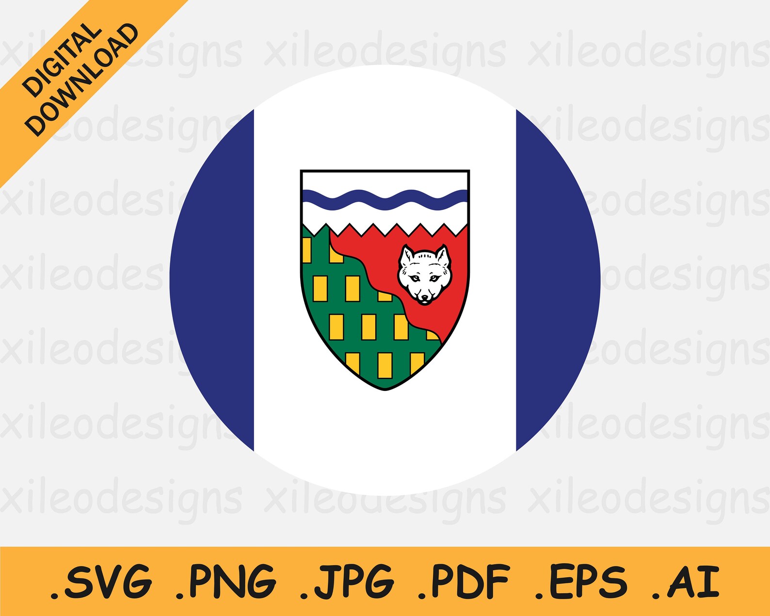 Northwest Territories SVG Round Flag SVG Canada Territory - Etsy Canada