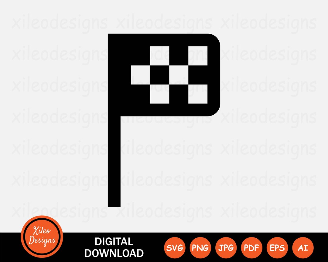 Checkered Flag Icon SVG Race Finish Line Victory Winner Digital ...
