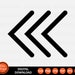 Triple Left Arrow Icon SVG Pointer Path Route Navigate Graphic Vector ...