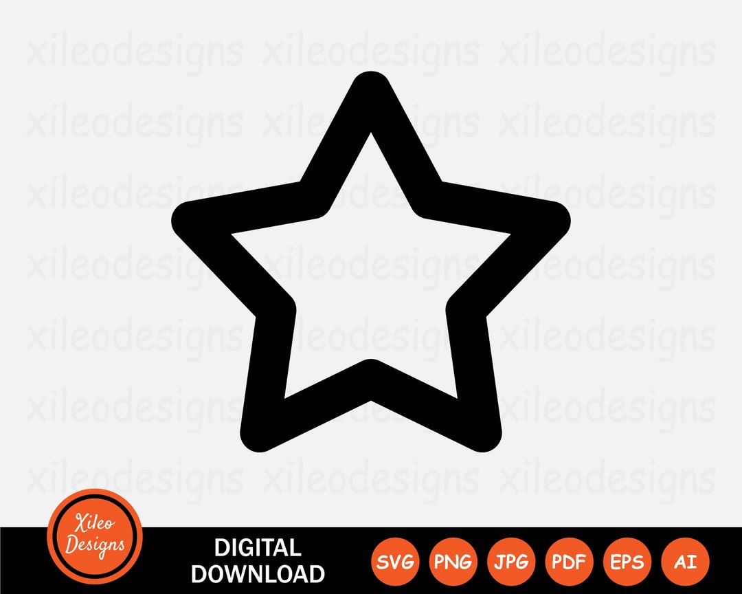 Star Line Icon SVG Favourite Saved Outline Shape Save Png Jpg Eps Ai ...