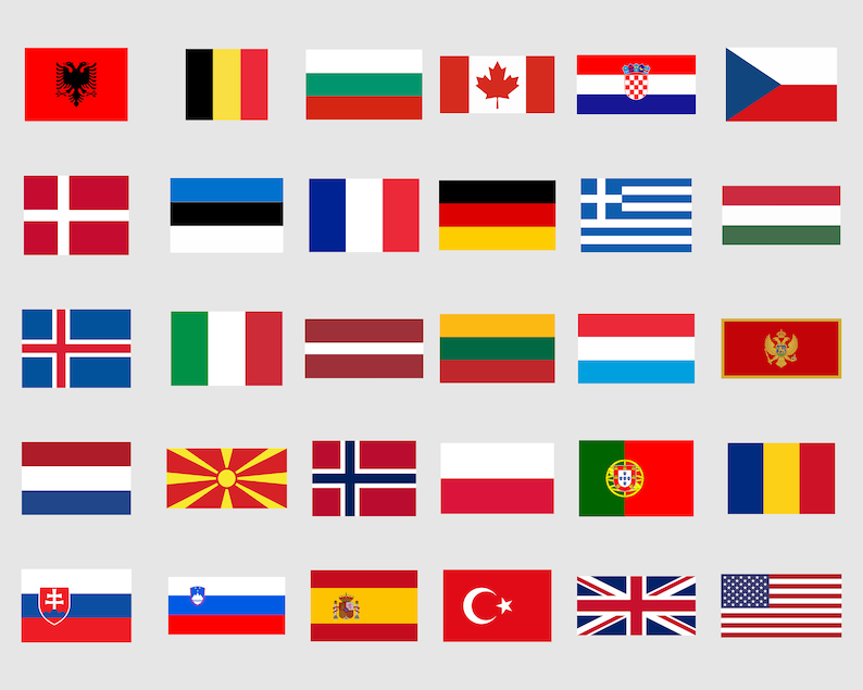 NATO Member Countries Flags SVG Bundle Set Country Nation - Etsy UK