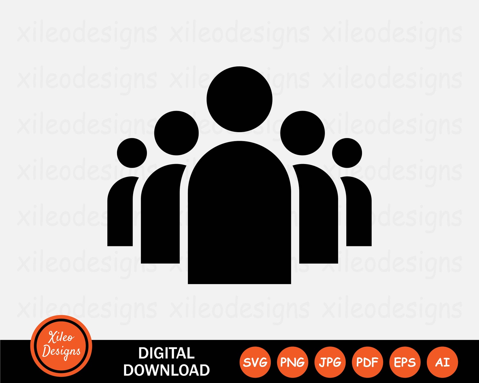 User Group Icon SVG Team Network Social Business Member Silhouette Sign ...