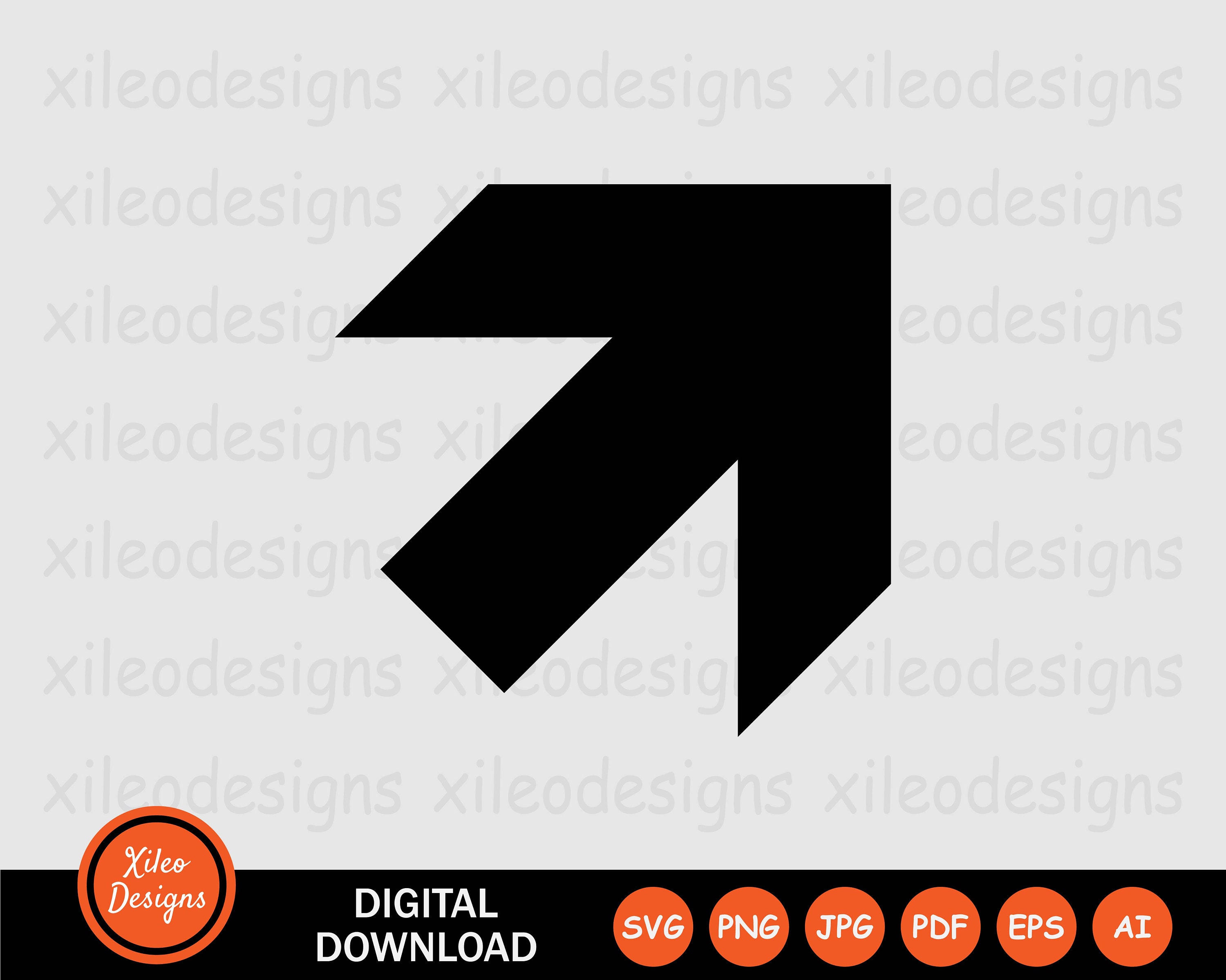 Top Right Arrow Icon SVG Pointing Point Direction Navigation Exit Black White Symbol Sign Vector ...