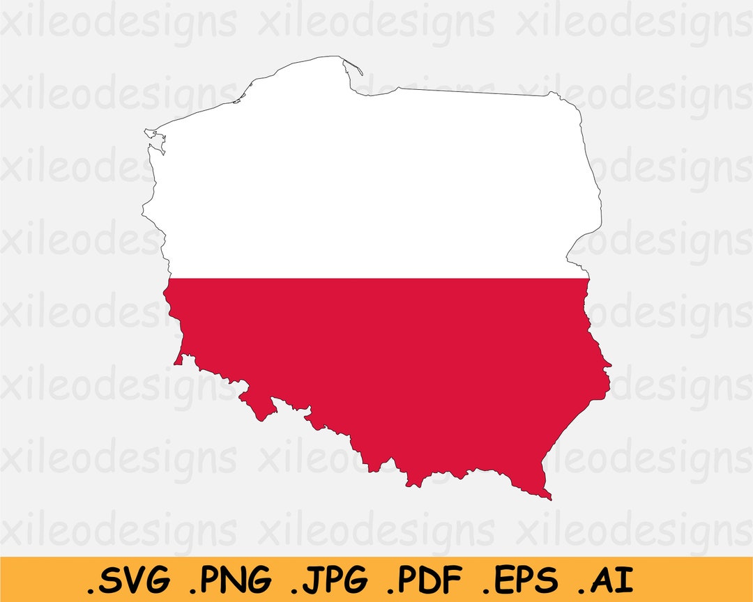 Poland Map Flag SVG - Polish SVG Cricut Cut File, Country Nation ...