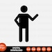 Stick Figure Waving Icon SVG Man Gesture Wave Greeting Sign Symbol ...