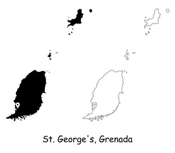 St George's Grenada Map Capital City Country Location Pin - Etsy