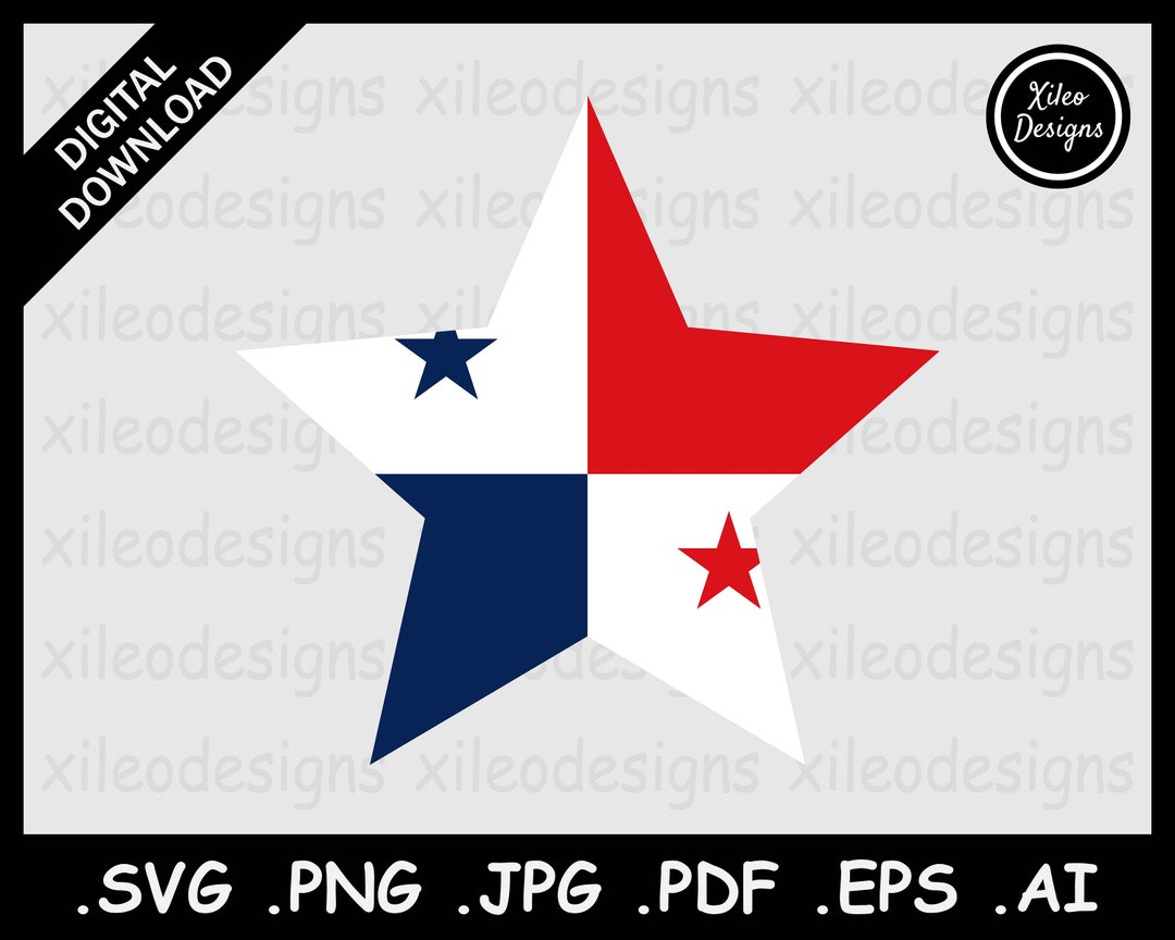 Panama Star Flag SVG Panamanian Star Shape Flag Country - Etsy