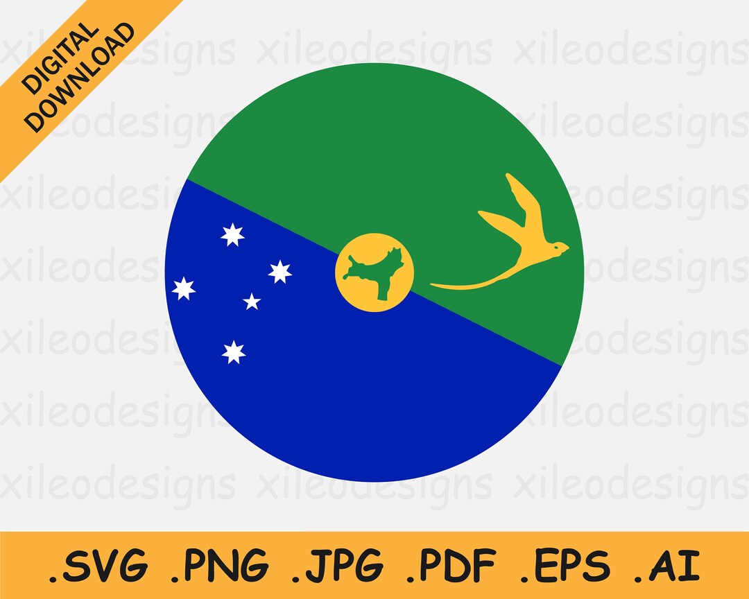 Christmas Island SVG, Round Flag SVG, Cricut Cut File, Australia ...