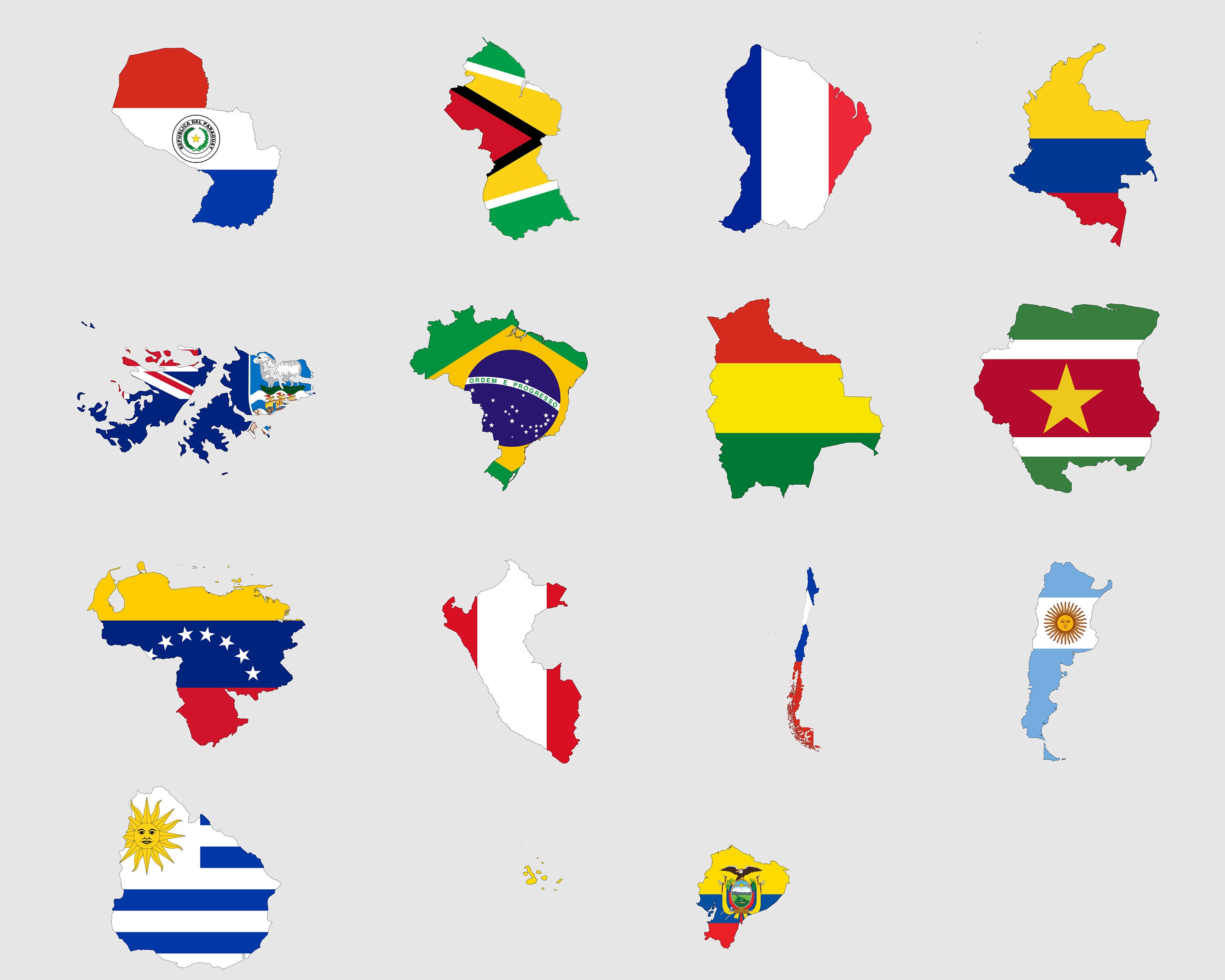 South American Countries Flags