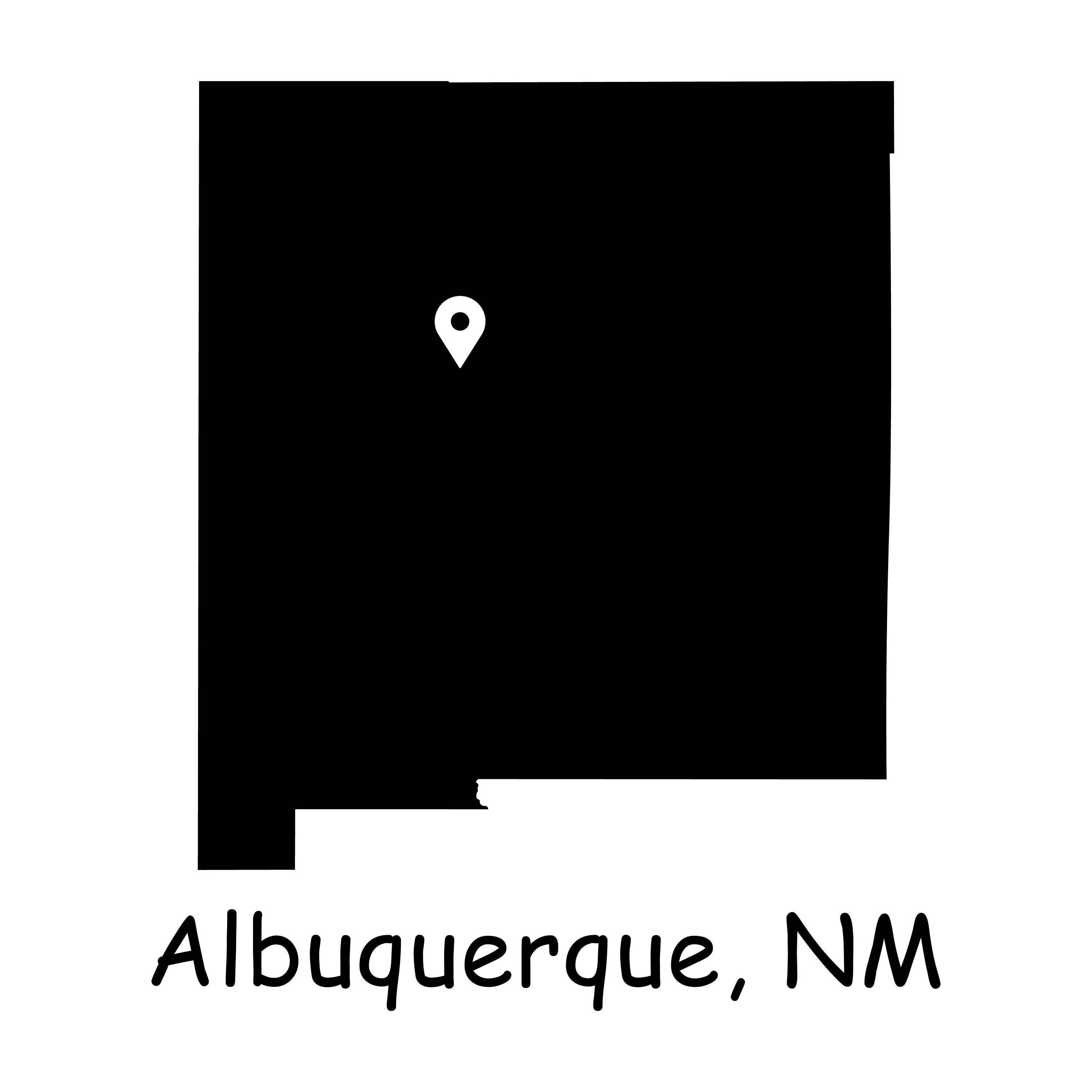 Albuquerque on New Mexico State Map, Albuquerque NM New Mexico USA Map ...