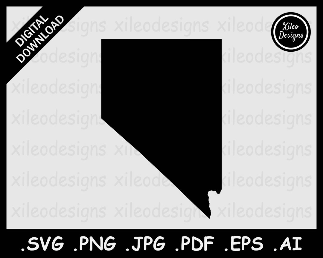 Nevada Map SVG, NV USA State Boundary Border, Nevadan United States ...