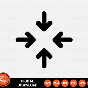 Four Arrow Pointing in Icon SVG Direction Center Place Point Symbol ...