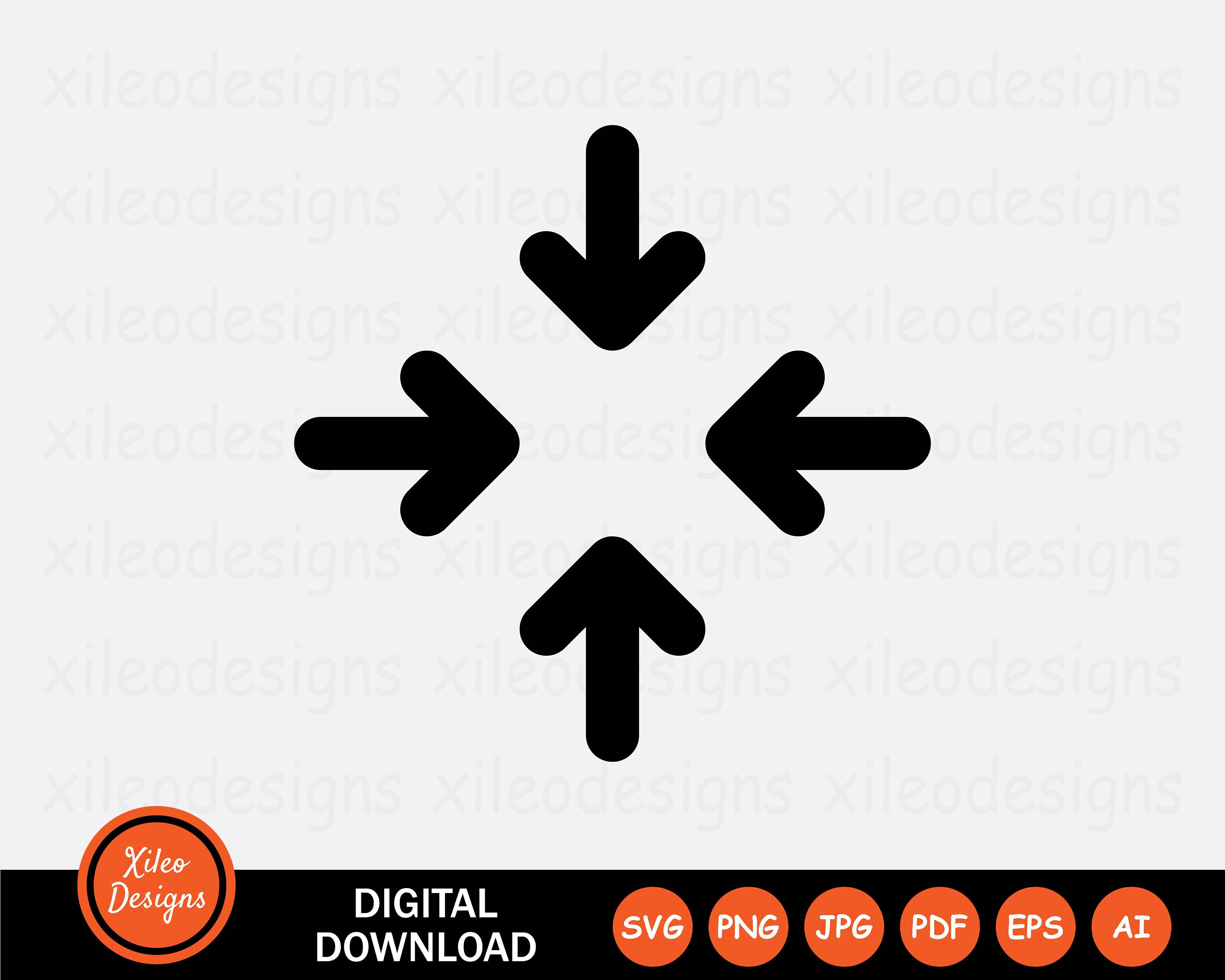 Four Arrow Pointing in Icon SVG Direction Center Place Point Symbol ...