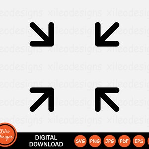 Four Arrows Point in Icon SVG 4 Arrow Pointer Zoom Out Png Jpg Eps Ai ...