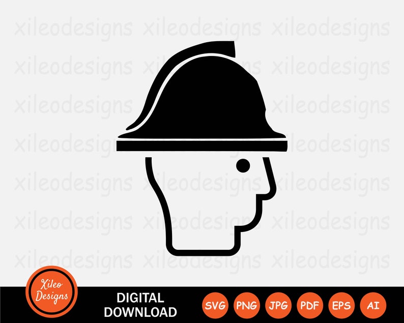 Firefighter SVG Fireman Icon Fire Fighter Cartoon Head Helmet - Etsy