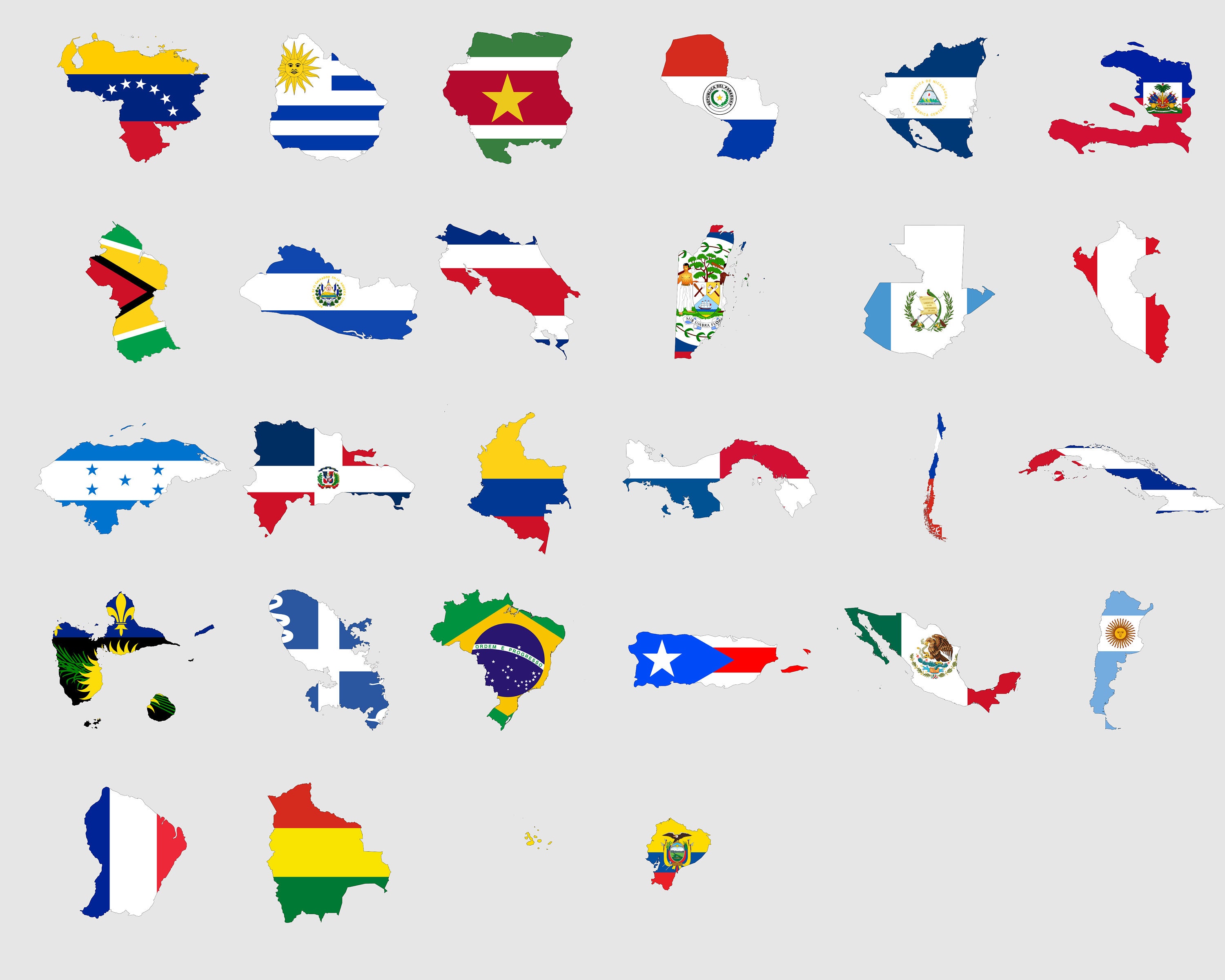 Latin America Flag Maps SVG Countries Country Bundle Nation - Etsy UK