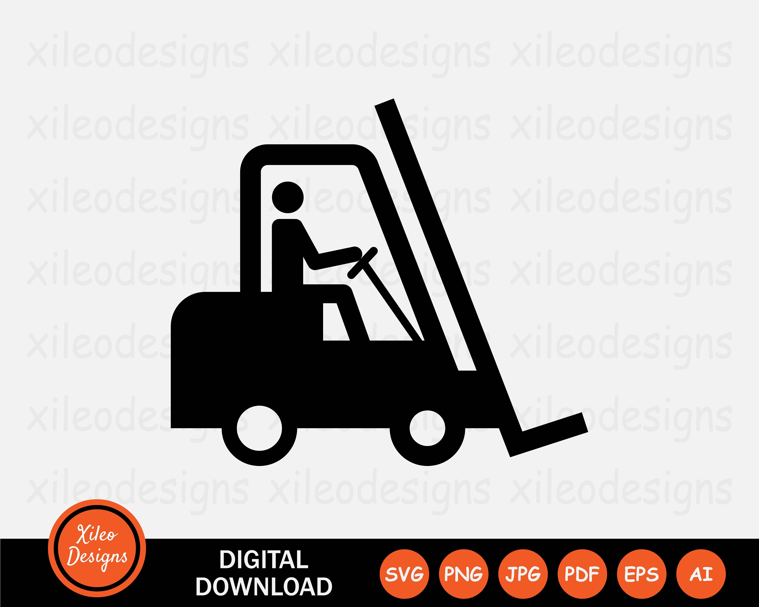 Forklift Icon SVG Fork Lift Delivery Loading Loader Truck Hoist Symbol ...