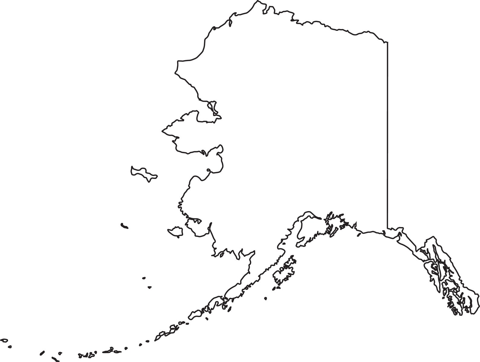 Alaska Map SVG AK USA United States of America Us Black and | Etsy