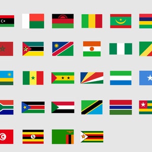 Africa Country Flags SVG Bundle - African Countries Flag SVG, Nation ...