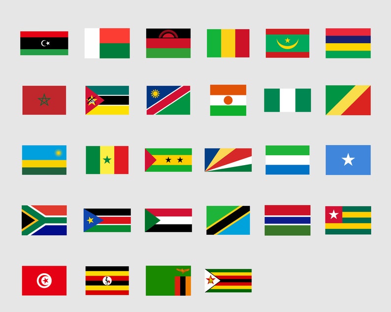 Africa Country Flags SVG Bundle African Countries Flag SVG | Etsy