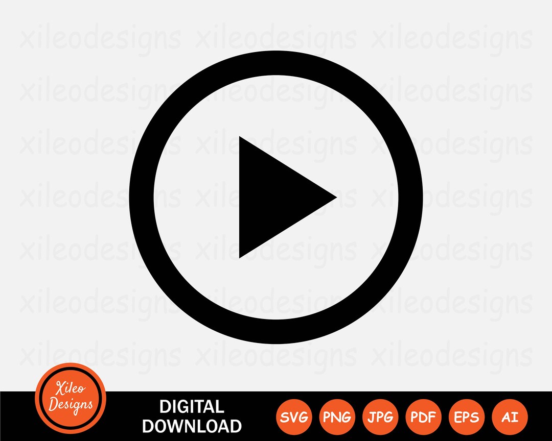 Play Button Round Icon SVG Player Media Video Control Png Jpg Eps Ai ...
